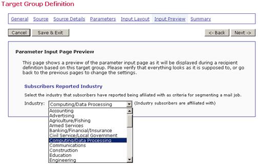 Section 13 Hosted Recipient List Target Groups