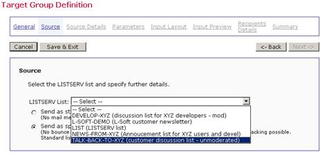 Section 14 Classic LISTSERV List Target Groups