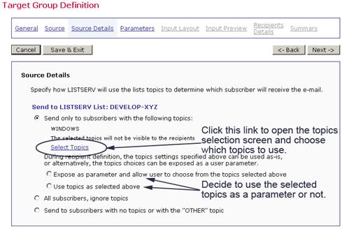 Section 14 Classic LISTSERV List Target Groups