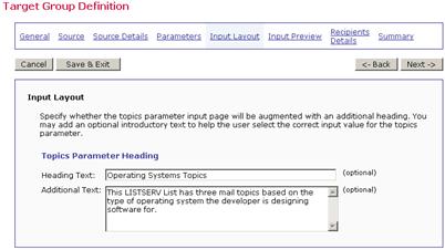Section 14 Classic LISTSERV List Target Groups
