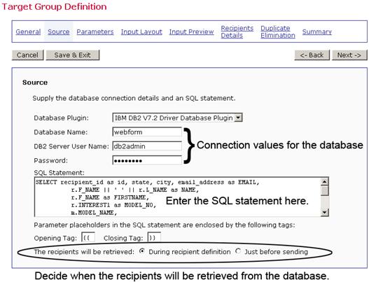 Section 16 Target Groups from a DatabaseAccessed by LISTSERV