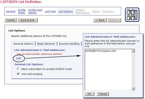 Section 7 Creating Hosted LISTSERV Lists